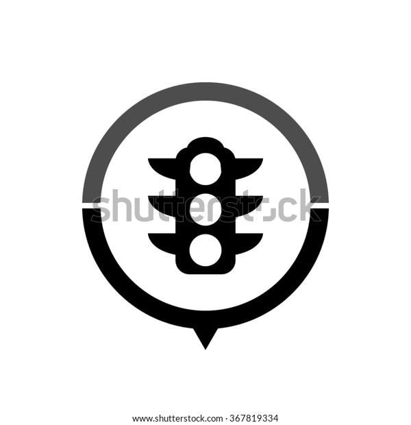 Traffic Lights Black Vector Icon Map Stock Vector (Royalty Free ...