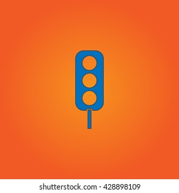 Traffic Lights Blue Flat Icon Black Stock Vector (Royalty Free ...