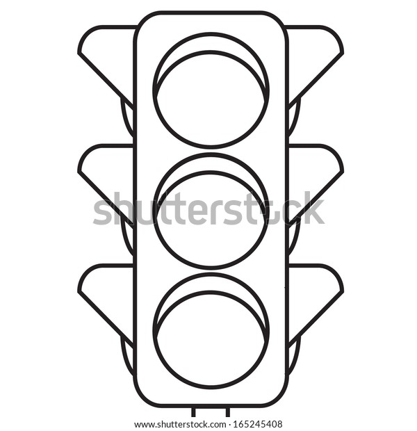 Traffic Lights Outline Stock Vector (Royalty Free) 165245408