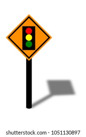 Traffic Lights Warning Sign Stock Vector (Royalty Free) 1051130897 ...