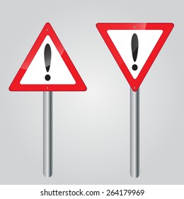 Traffic Sign Attention Sign Stock Vector (Royalty Free) 264179969 ...