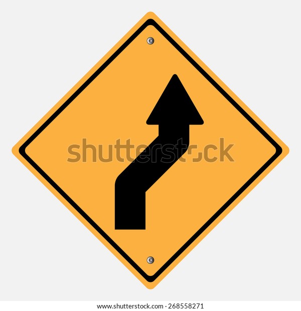 Traffic Sign Curve Right Sign Right Stock Vector (Royalty Free ...