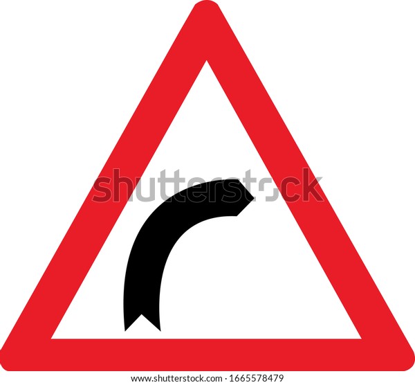 Traffic Sign Dangerous Bend Right Stock Vector (Royalty Free ...