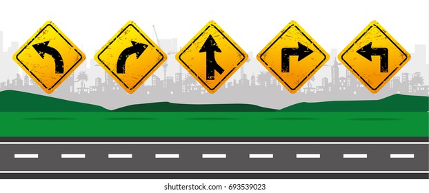 Traffic Sign Grunge Styles Stock Vector (Royalty Free) 693539029 ...