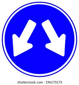 Traffic Sign Keep Left Right Sign 스톡 벡터(로열티 프리) 334404779 | Shutterstock