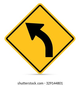 Traffic Sign Left Bend Sign On Stock Vector (Royalty Free) 329144801 ...
