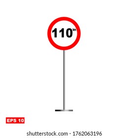 Traffic Sign Maximum Speed Limit Signs Stock Vector (Royalty Free ...