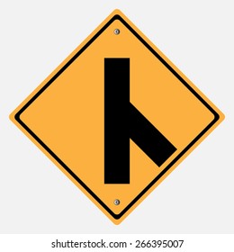 Traffic Sign Merge Road Vector Illustration Stock Vector (Royalty Free ...