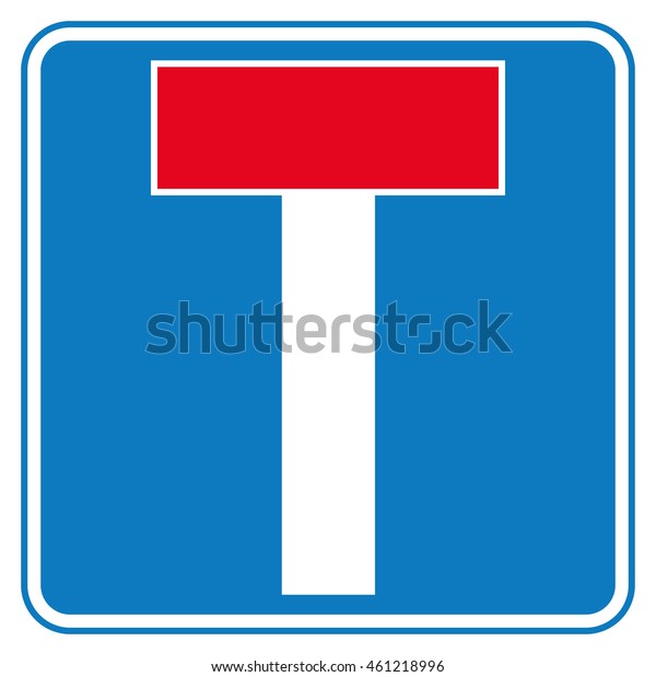 Traffic Sign No Through Road Vector Stock Vector (Royalty Free ...