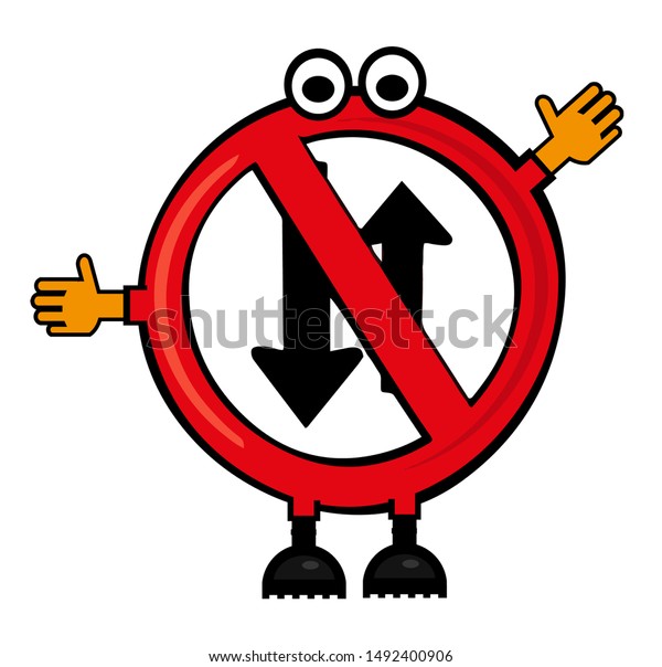 Traffic Sign No Two Way Traffic Stock Vector (Royalty Free) 1492400906 ...