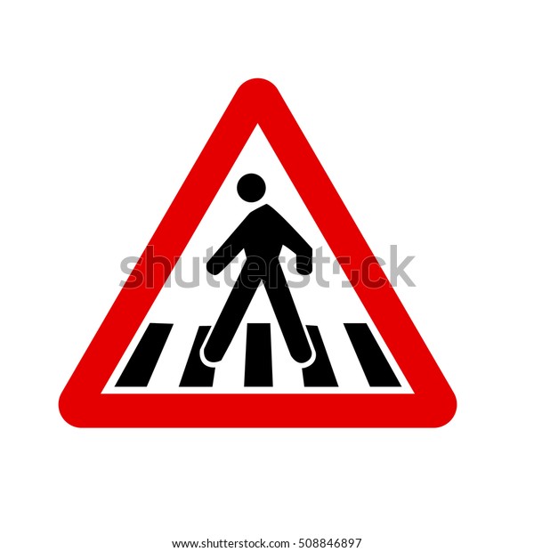 Traffic Sign Pedestrian Crossing Stock Vector (Royalty Free) 508846897