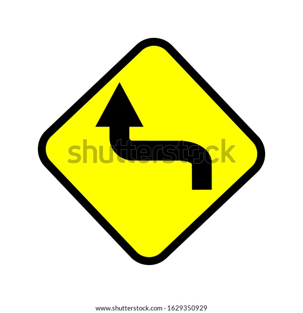 Traffic Sign Reverse Turn Icon White Stock Vector (Royalty Free ...