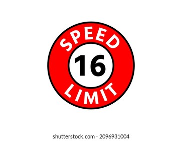 Traffic Sign Speed Limit 16 Km Stock Vector (Royalty Free) 2096931004 ...