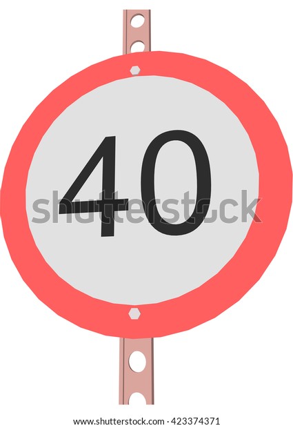 Traffic Sign Speed Limit 40 Stock Vector (Royalty Free) 423374371 ...