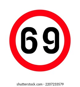 Traffic Sign Speed Limit 69 Sign Stock Vector (Royalty Free) 2207233579 ...