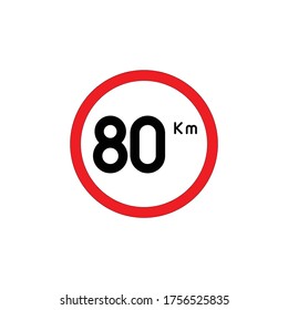 Traffic Sign Speed Limit 80 Km Stock Vector (Royalty Free) 1756525835 ...