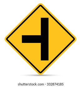 Traffic Sign Tjunction Left Sign On Stock Vector (Royalty Free ...