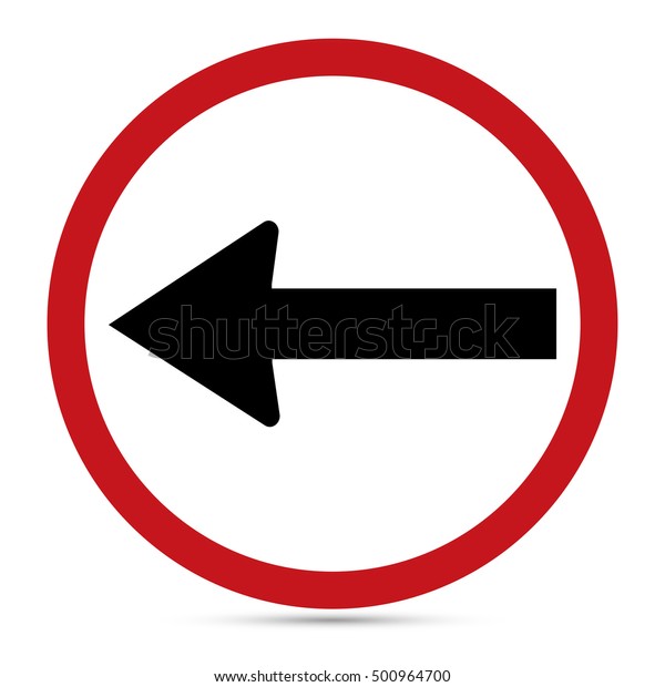 Traffic Sign Turn Left Sign On 스톡 벡터(로열티 프리) 500964700