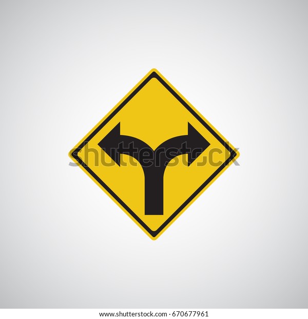 Traffic Sign Turn Right Turn Left Stock Vector Royalty Free 670677961