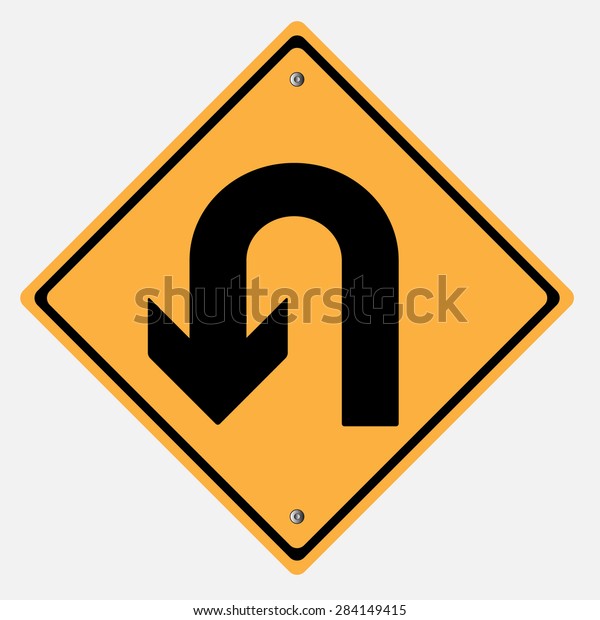 Traffic Sign U Turn Stock Vector (Royalty Free) 284149415