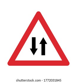 Two Way Warning Traffic Signs Stock Vector (Royalty Free) 291860105 ...
