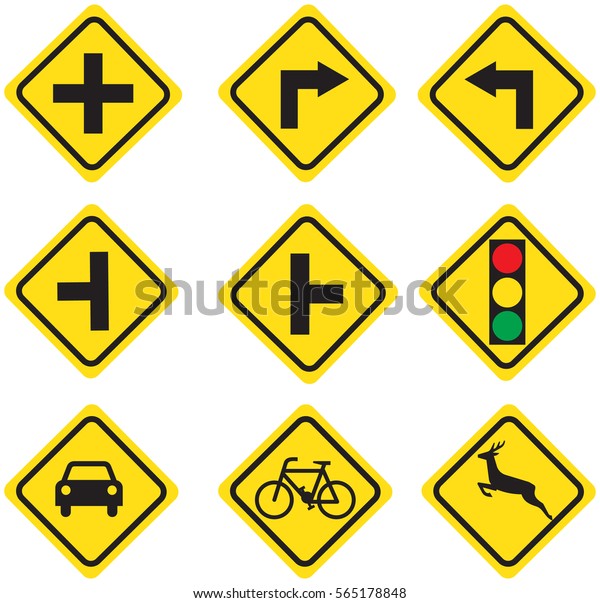 Traffic Sign Yellow Stock Vector (Royalty Free) 565178848 | Shutterstock