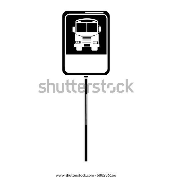 Traffic Signal Bus Stop Stock Vector (Royalty Free) 688236166