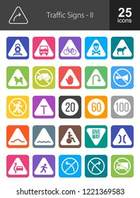 Traffic Signs Filled Round Corner Icons Stock Vector (Royalty Free) 1221369583 | Shutterstock