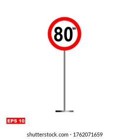 Traffic Sign Maximum Speed Limit Signs Stock Vector (Royalty Free ...