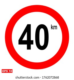 Traffic Signs Maximum Speed Limit Signs Stock Vector (Royalty Free ...