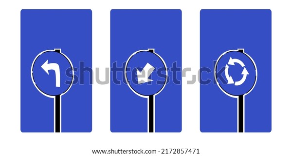 Traffic Signs Road Use Instructions Two: เวกเตอร์สต็อก (ปลอดค่า ...