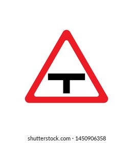 Traffic Signs T Junction Vector Icon Stock Vector (Royalty Free ...