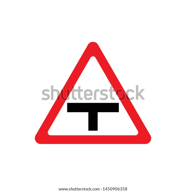Traffic Signs T Junction Vector Icon Stock Vector (Royalty Free ...