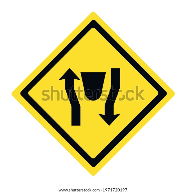 Traffic Symbol Indicating That Double Driveway Stock Vector (Royalty ...