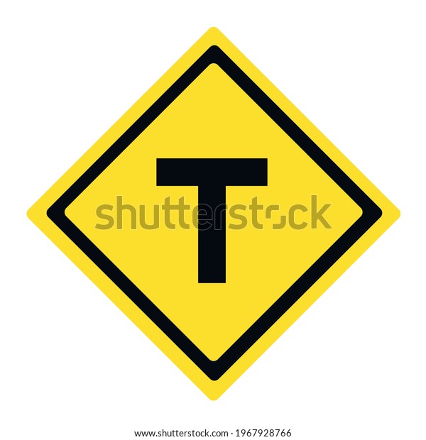 Traffic Symbol Indicating That Tjunction Vectorial: vector de stock ...