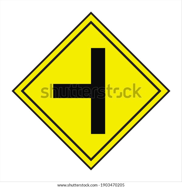 Traffic Symbol Which Means Intersection Three Stock Vector (Royalty ...