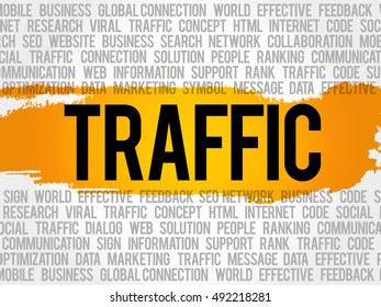 Traffic Word Cloud Collage Business Concept Stock Vector (Royalty Free ...