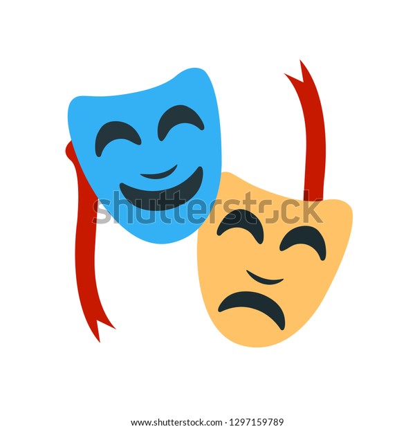 Tragedy Comedy Masks Emoji Vector: vector de stock (libre de regalías ...