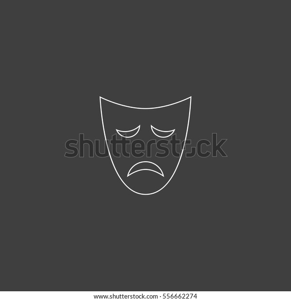 Tragedy Mask Outline Vector Icon Contour Stock Vector (Royalty Free ...