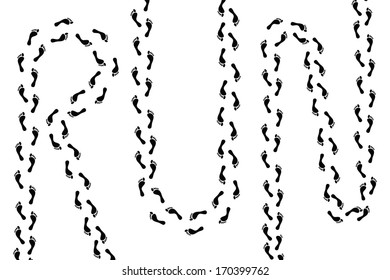 Trail Human Steps Writing Run Vector Stock Vector (Royalty Free ...