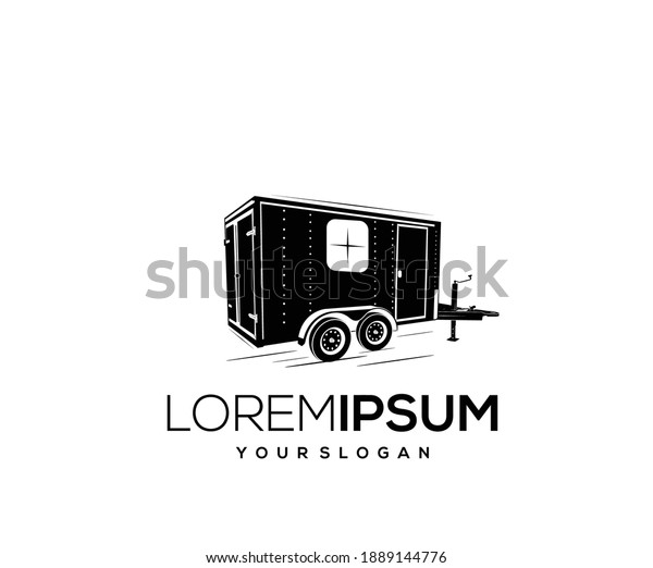 Trailer Icon Logo Design Silhouette Stock Vector (Royalty Free) 1889144776