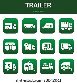 Trailer Icon Set Vector Illustrations Related Stock Vector (Royalty ...
