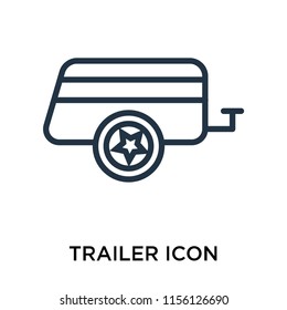Trailer Icon Vector Isolated On White Stock Vector (Royalty Free ...