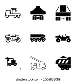 Trailer Icons Set 9 Editable Filled Stock Vector (Royalty Free ...