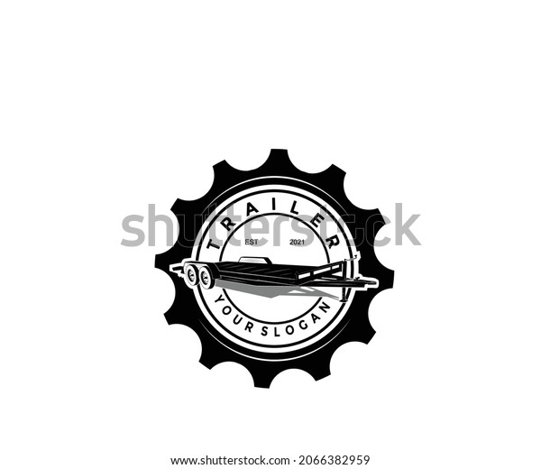 Trailer Service Logo Design Icon Silhouette Stock Vector (Royalty Free ...
