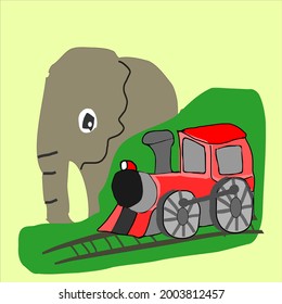 Train Elephant Illustration Vector Stock Vector (Royalty Free ...