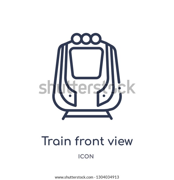 Train Front View Icon Transport Outline Stock Vector (Royalty Free ...