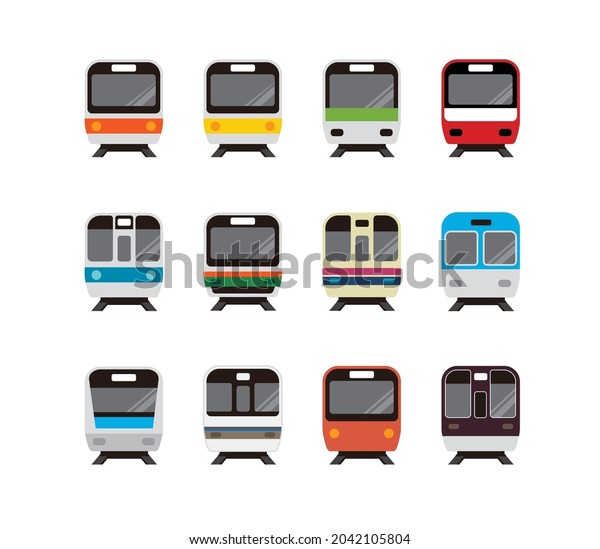 Train Icon Front View Vector Illustration: เวกเตอร์สต็อก (ปลอดค่า ...