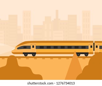 Train Illustration City Background Stock Vector (Royalty Free) 1276734013
