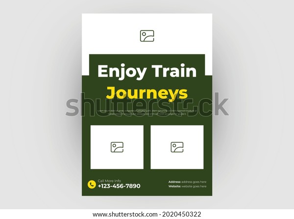 Train Journey Flyer Template Holiday Travel Stock Vector (Royalty Free ...